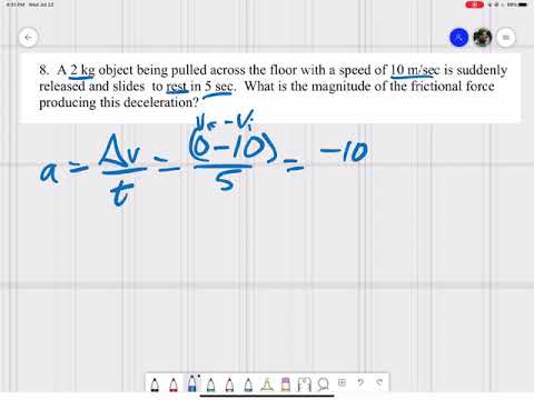 4.1b Assignment: F = ma Practice Problems 8 - YouTube