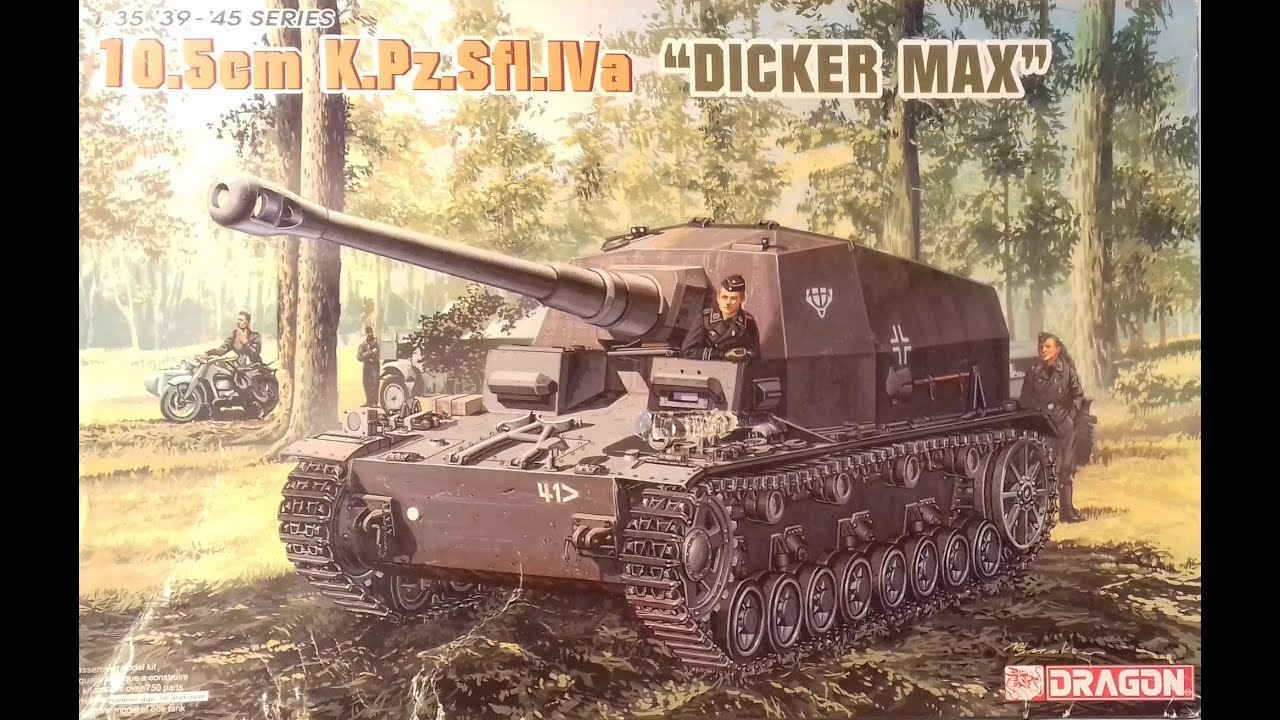 WHATS IN THE BOX? DRAGON 1/35, 6537; DICKER MAX 10.5CM K.Pz.Sfl.IVa ...