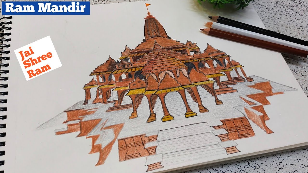 Ayodhya Shree Ram Mandir Colour Pencil drawing || Ram Mandir - YouTube