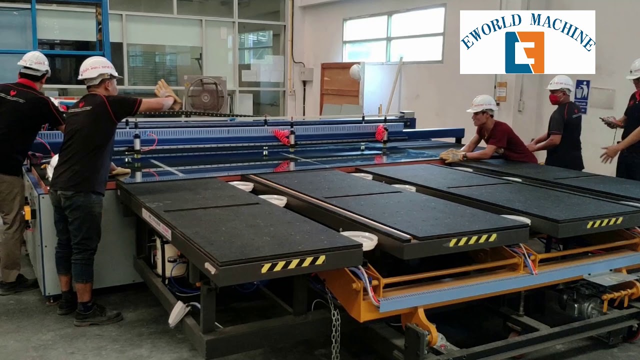 Automatic glass loading laminated glass cutting machine - YouTube