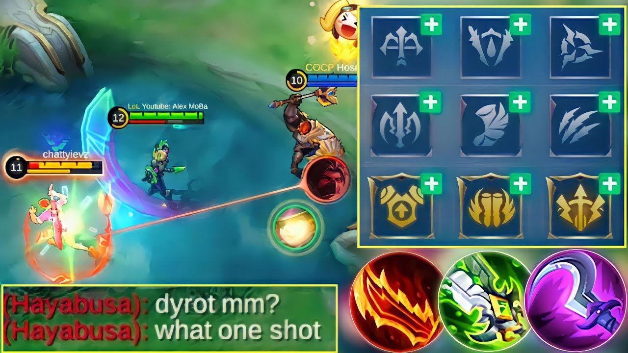 TOP GLOBAL DYRROTH!! SET MARKSMAN EMBLEM FOR ONE SHOT DAMAGE - MLBB ...