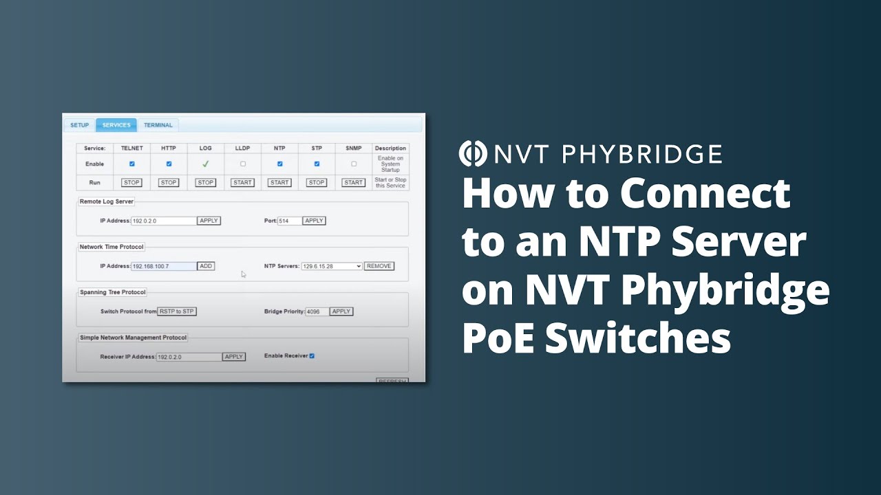 How to Connect to an NTP Server on NVT Phybridge PoE Switches - YouTube