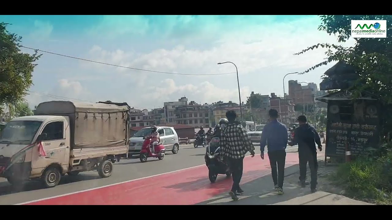Red color road in Bhaktapur || Fast Track start || भक्तपुरको सडकमा रातो ...