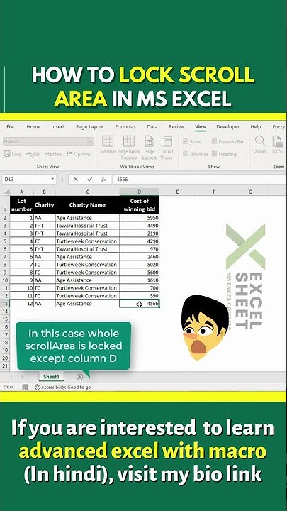 How To Lock Scroll Area In Ms Excel | Excel Tips & Tricks #shorts #ytshorts #exceltips - YouTube