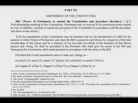 constitution lecture 3 article 368 power and procedure of parliament to ...