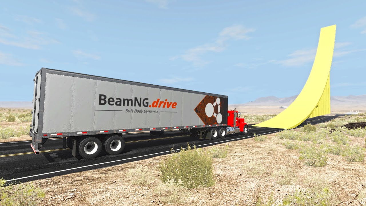 BeamNG.Drive - Cars Vs Giant Ramp Crashes 035 | BeamNG High Speed - YouTube