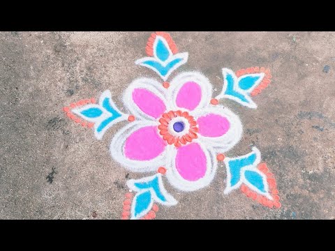 easy rangoli design/rangoli video#rangolidesign /Rangoli Design Devi ...