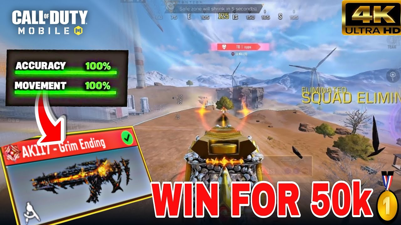 50K Win! Black market Intense Open lobby / AK117 Grim Ending + Loadout / CODM BR Squad Wipe ...