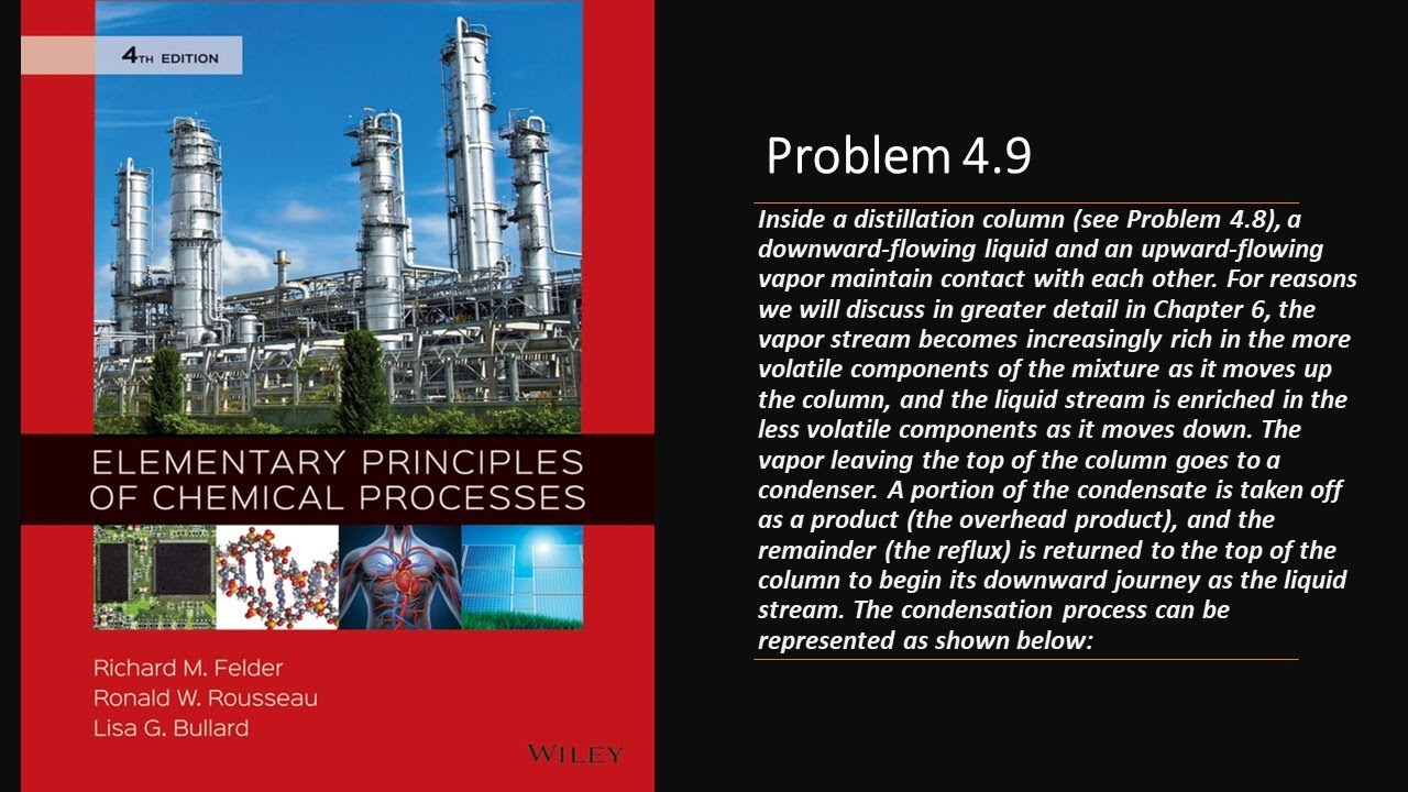 Inside a distillation column (see Problem 4.8), a downward-flowing ...