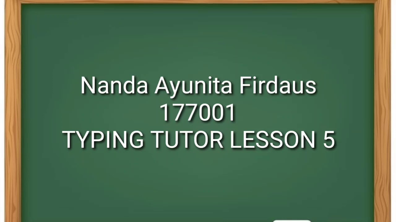 TYPING TUTOR LESSON 5 - YouTube