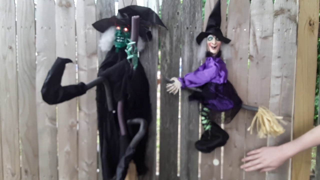 Animated witches on brooms - YouTube