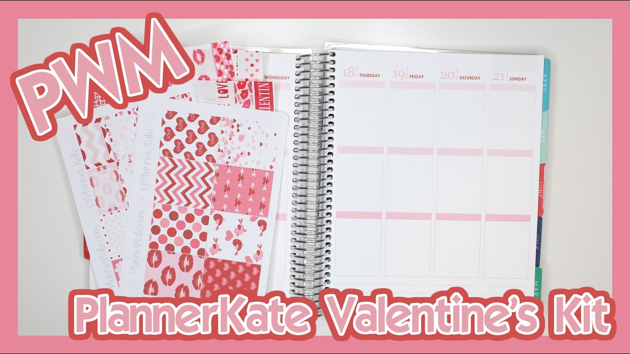 PLAN WITH ME // Planner Kate Valentine's Kit - YouTube
