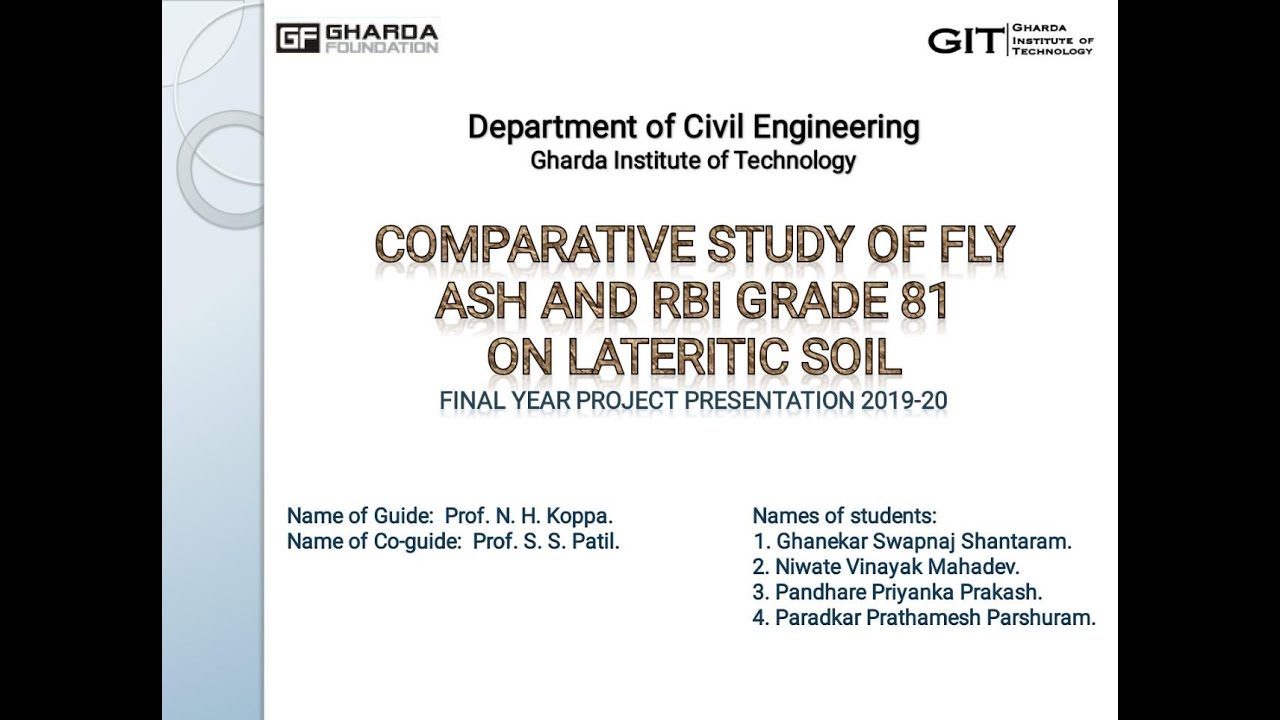 COMPERATIVE STUDY OF FLY ASH AND RBI GRADE 81 ON LATERATIC SOIL - YouTube