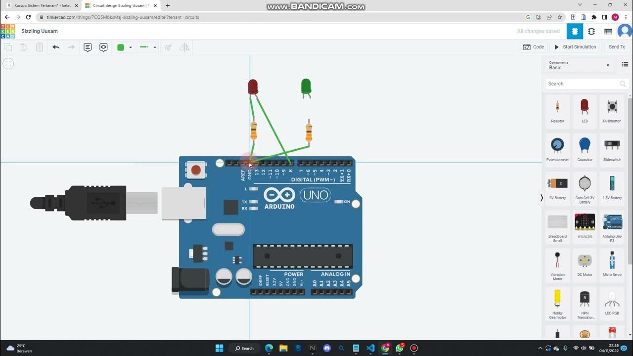 Membuat Blinking LED Menggunakan Simulator TINKERCAD - YouTube