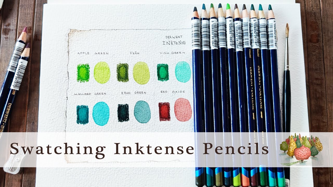 Swatching my new Inktense Pencils - YouTube