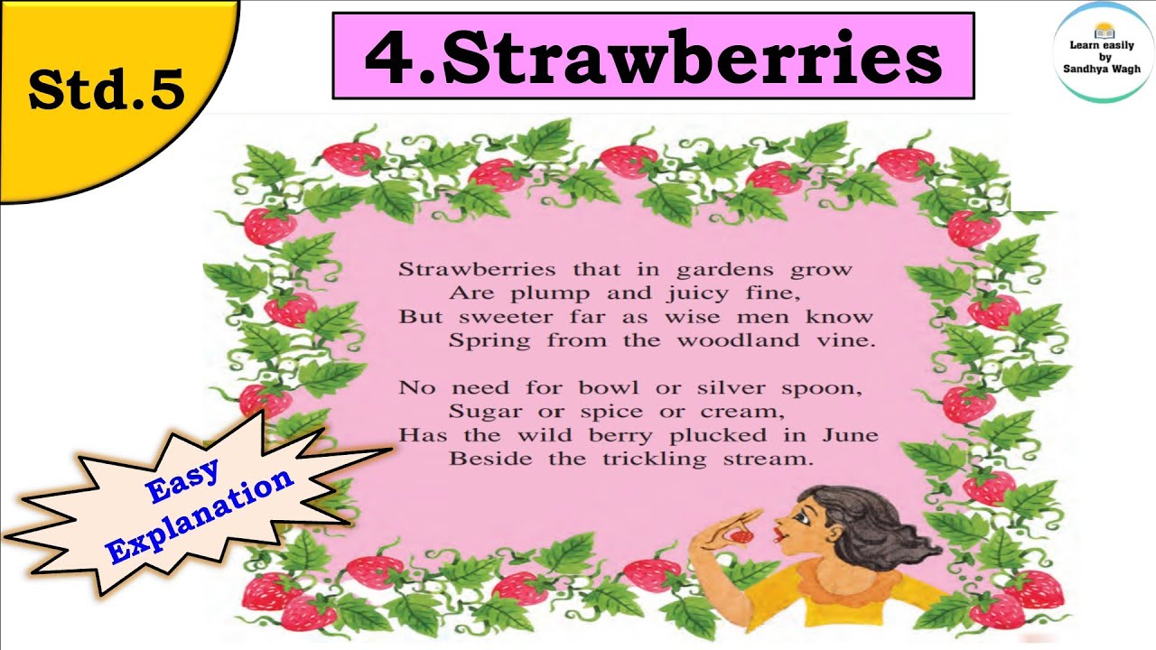 4. Strawberries | English Balbharati | Standard 5 | Unit 1 ...