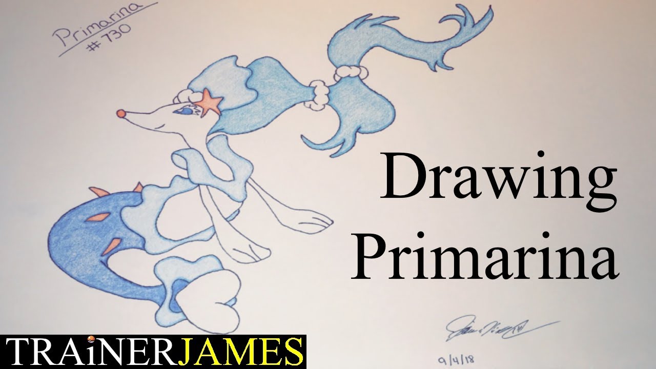 Time-Lapsed Drawing Pokemon: Primarina | Pencil, Pen, & Colored Pencils ...