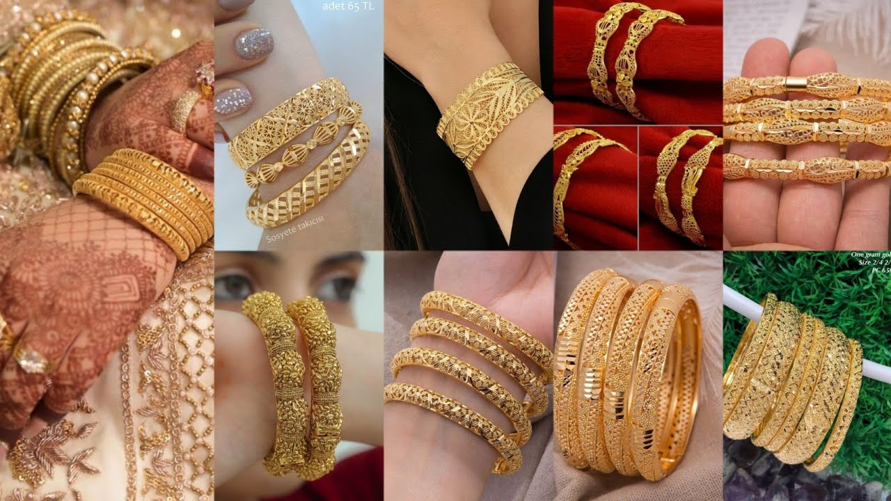 Gold bangles designs 2023 | Latest gold churi designs for daily wear ...