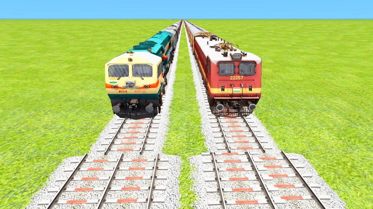 2️⃣ TRAINS VS DISTORTED BROKEN TRACKS IN THE MIDDLE POSITION RAILROAD🔺 ...