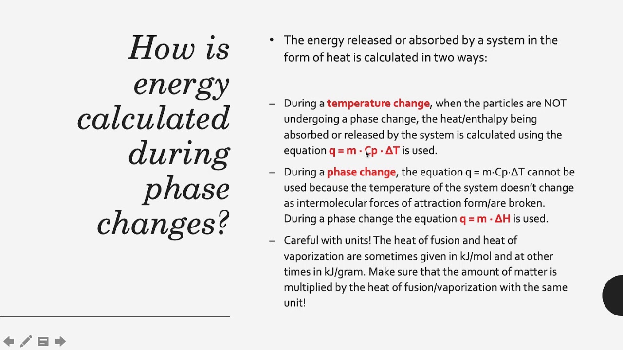 AP Chem Enthalpy of Phase Changes - YouTube