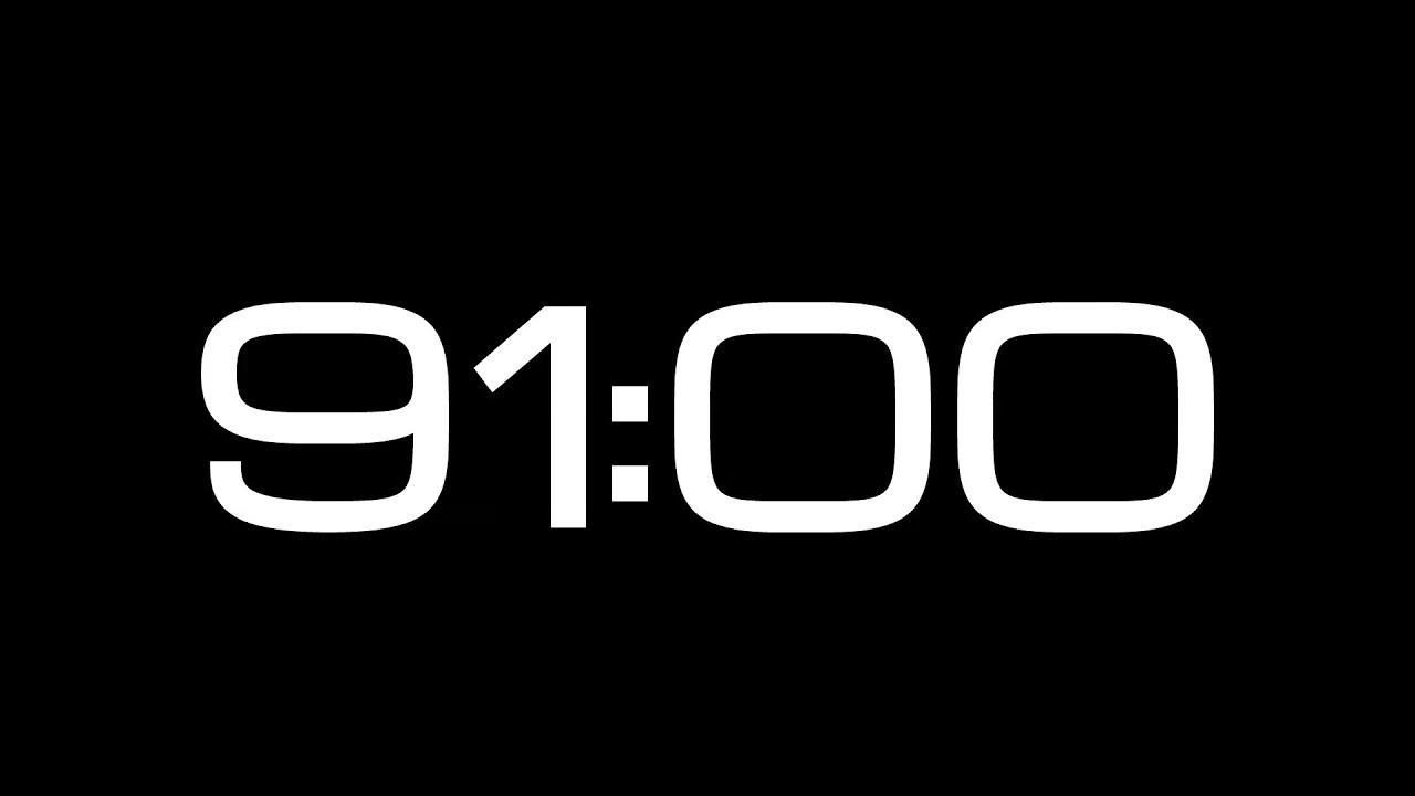 91 Minute Countdown Timer / NO SOUND - YouTube