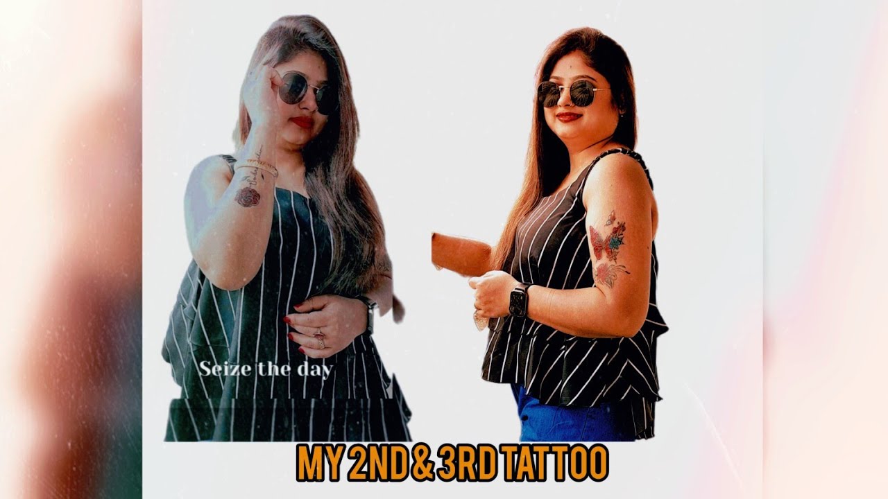 How to create my 2nd tattoo!!🦋🌸🤩#tattoo - YouTube