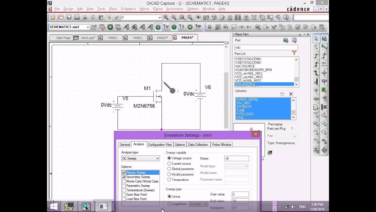 4.Enhanced NMOS characteristics OrCad Tutorial - YouTube