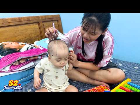 Baby Kim closes her eyes in delight when Quynh does this