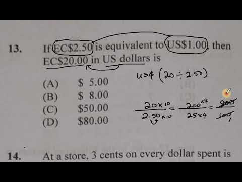 Question 13 of 60| January 2022 Multiple Choice| $ Currency Conversion | CSEC Mathematics - YouTube
