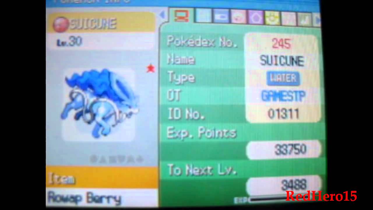 Pokemon Event - Gamestop Shiny Suicune (D/P/Pt/HG/SS) - YouTube