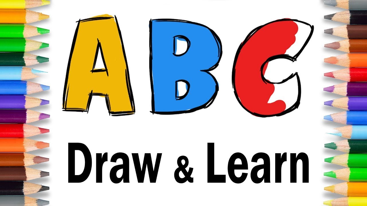 ABCD Drawing video | capital to small AbCd | nursery kids learning abcd ...