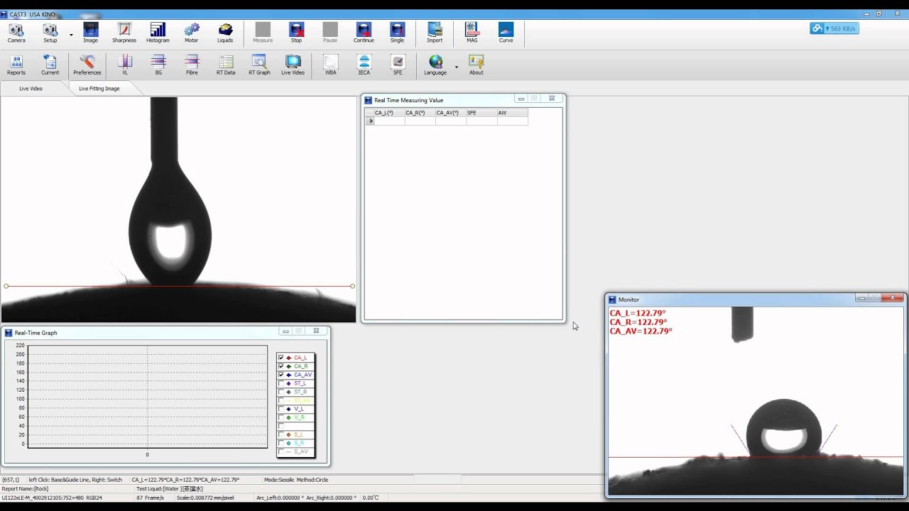 measurement of contact angle for rock core with contact angle meter ...