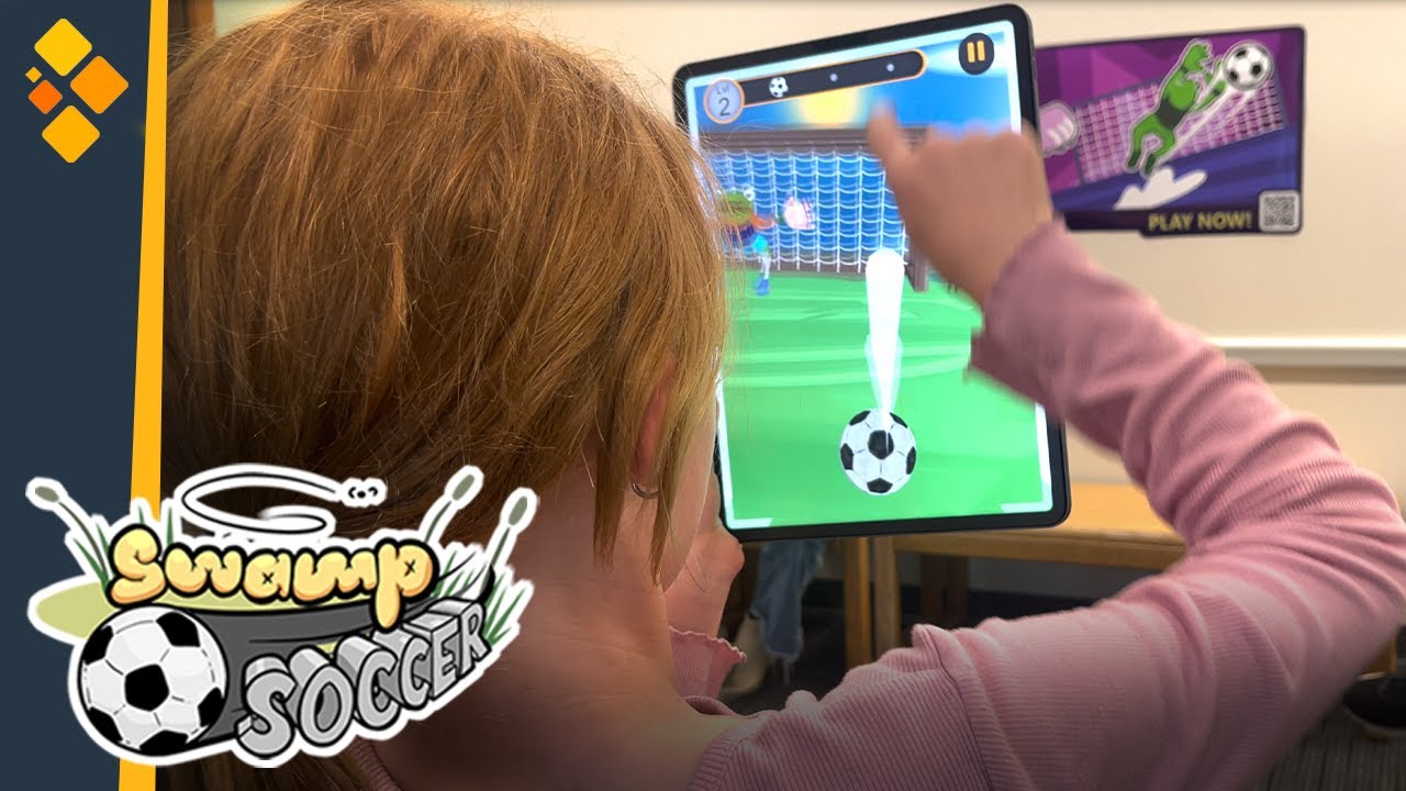 An AR soccer game brings this waiting room to life! - YouTube