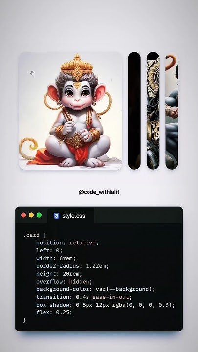 Hanuman Cards Animation Using Css🧑💻 Coding Programming 2024 Cssanimation Csstricks Js