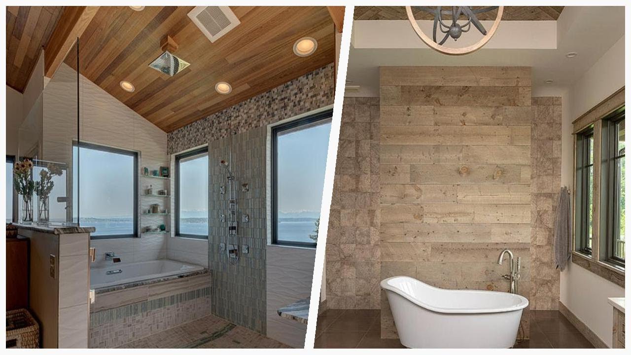 75 Brown Wood Ceiling Bathroom Design Ideas You'll Love 🌈 - YouTube