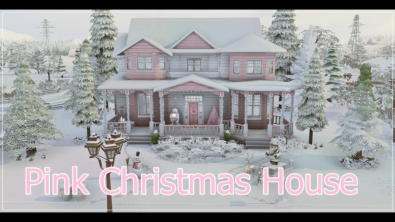 | SIMS 4 | 💗Pink Christmas House🎄| Speed build | DL + CC links - YouTube