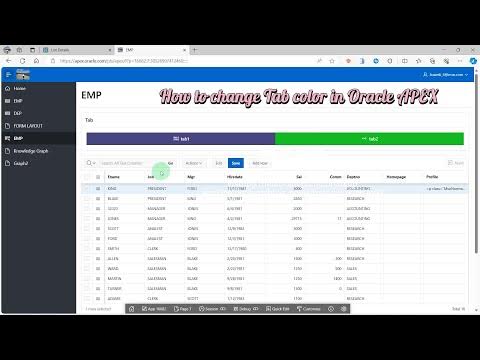 How to change Tab color in Oracle APEX - YouTube