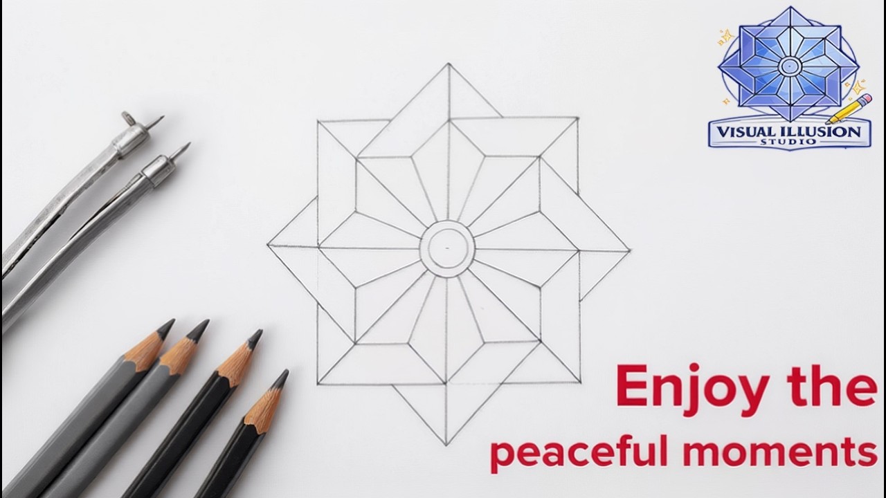 How to Draw a Geometric Star Pattern | Step-by-Step Line Art - YouTube