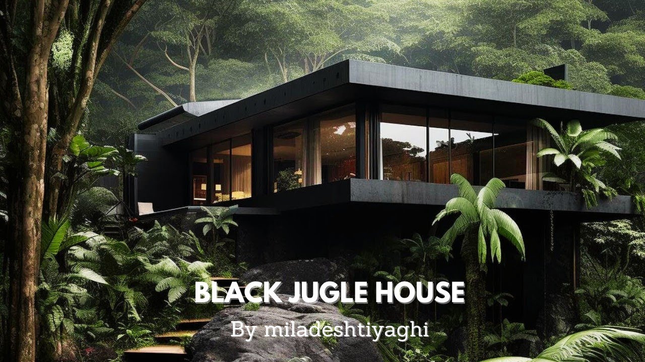 Black Jungle House Concept With Waterfall Views - YouTube