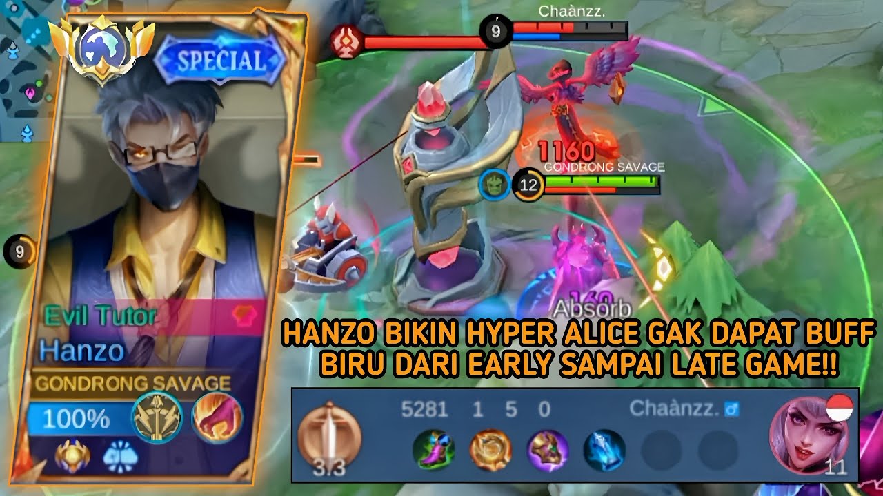 BEGINI CARA HANZO MENGATASI HYPER ALICE YANG LAGI DI BUFF!! PAKAI BUILD ...