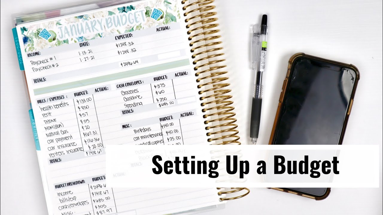 How To Create A Monthly Budget // Setting Up January 2021 - YouTube