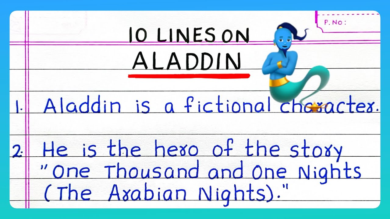 Few Lines on ALADDIN | 5 | 10 Lines about ALADDIN | in English - YouTube