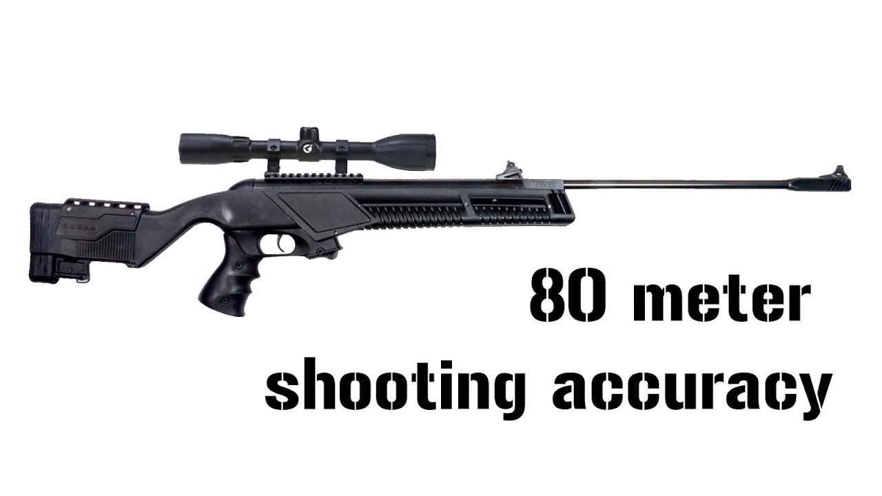 Air gun - 80 m target - YouTube