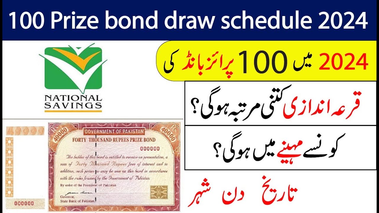 100 prize bond draw schedule 2024 | List of Rs100 Prize bond Upcoming ...