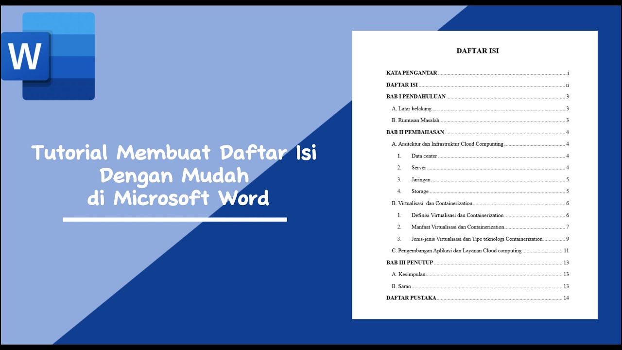 Tutorial Membuat Daftar Isi Dengan Mudah DI Word - YouTube