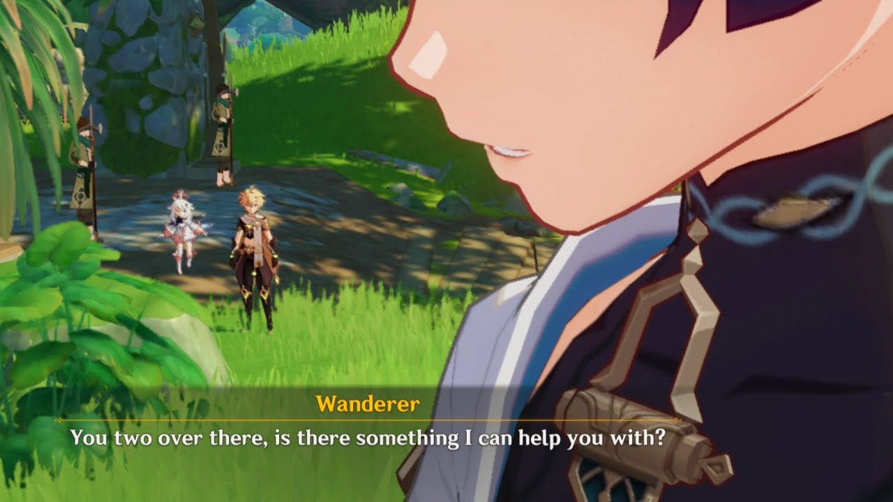 Genshin Impact Traveler Meet Wanderer first time - YouTube