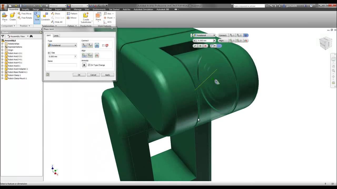 Autodesk Inventor - Assembly Joints - YouTube
