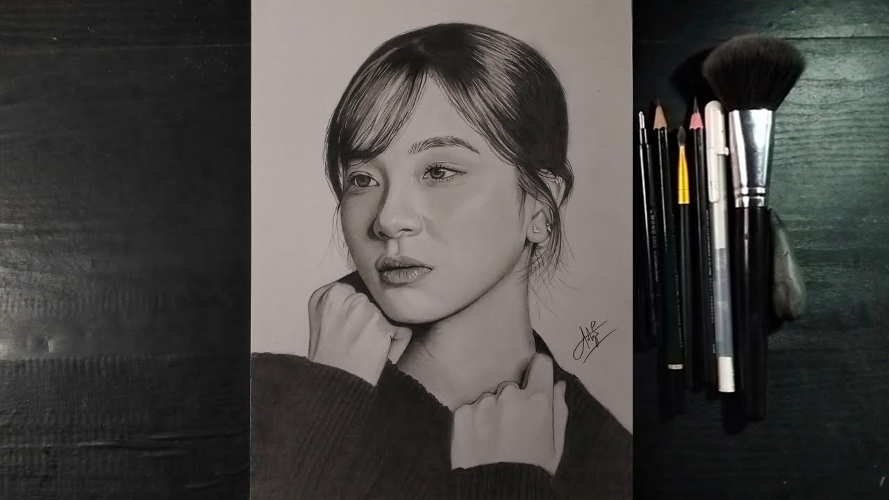 Zee asadel (Zee JKT48), draw with a pencil - YouTube