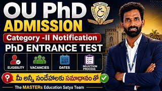 OU PhD Admission 2026 Category 2 | Eligibility | Entrance Test | Fees | Dates NET JRF SET Vacancies
