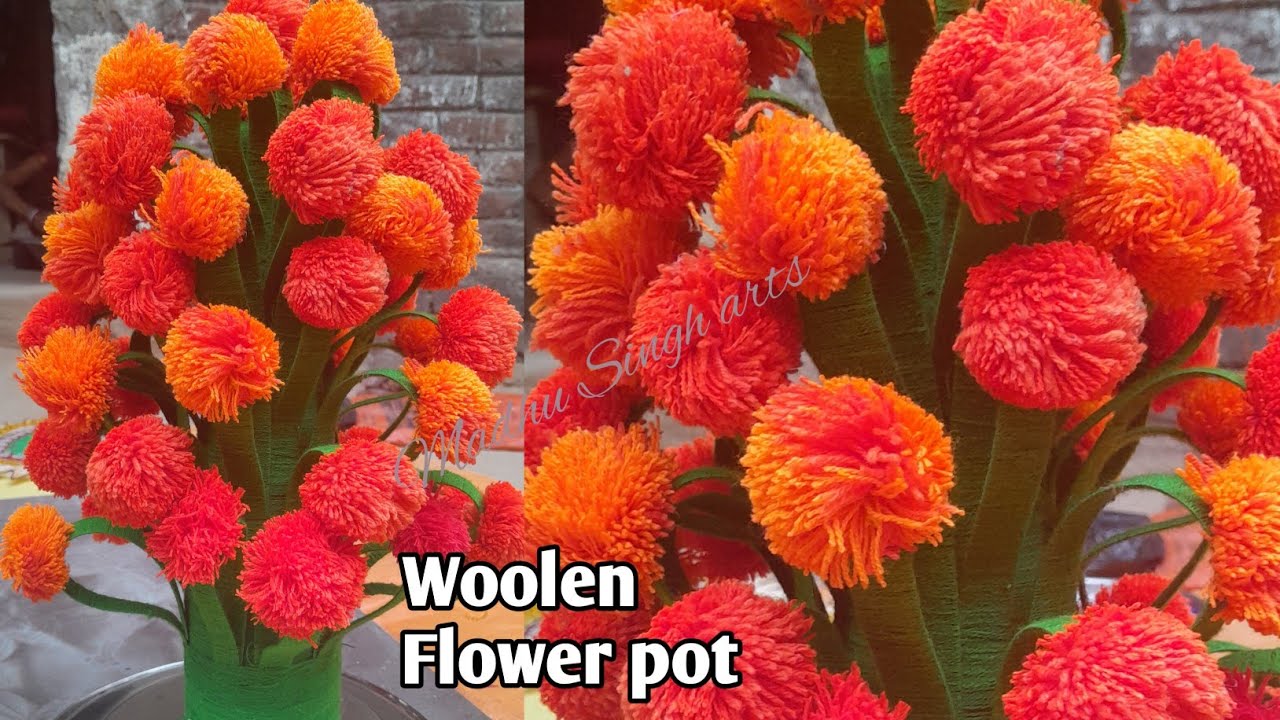 Make Plastic Bottle & Woolen Flower pot /Woolen Craft #madhusingharts ...